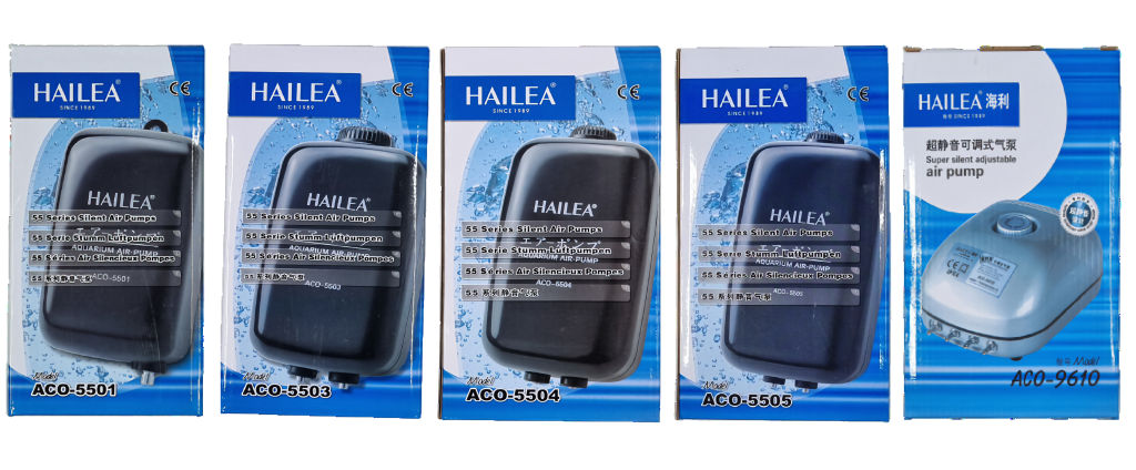 Hailea ACO Series Air Pumps Single, Twin & Quad Outlets 5 sizes ...